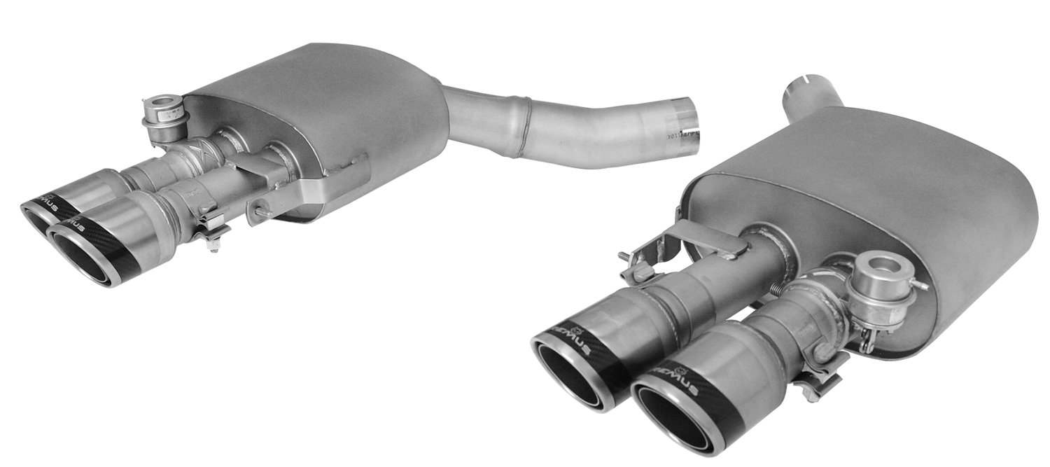 sport exhaust left and right with each 2 tail pipes Ø 84 mm Carbon Race ...